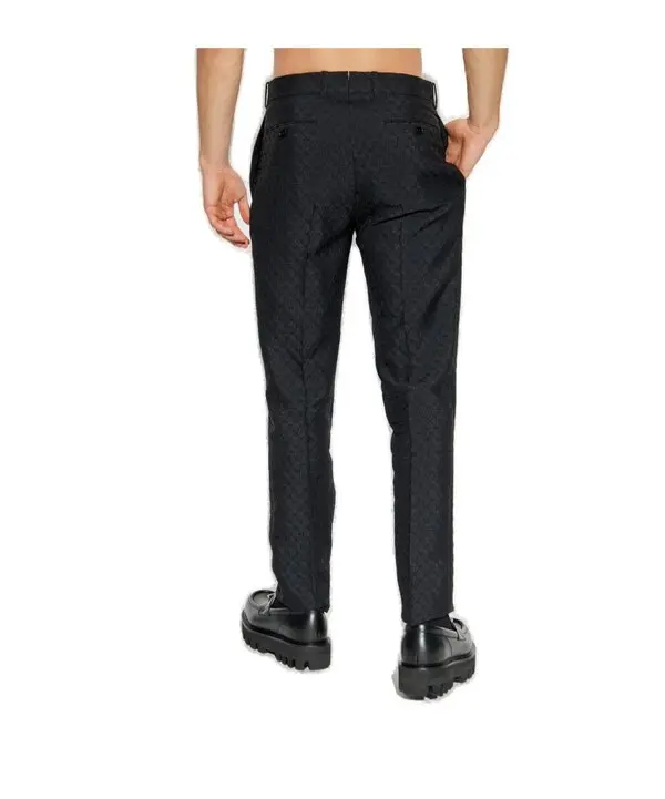 Alexander McQueen Skull Motif Tailored Trousers - Black