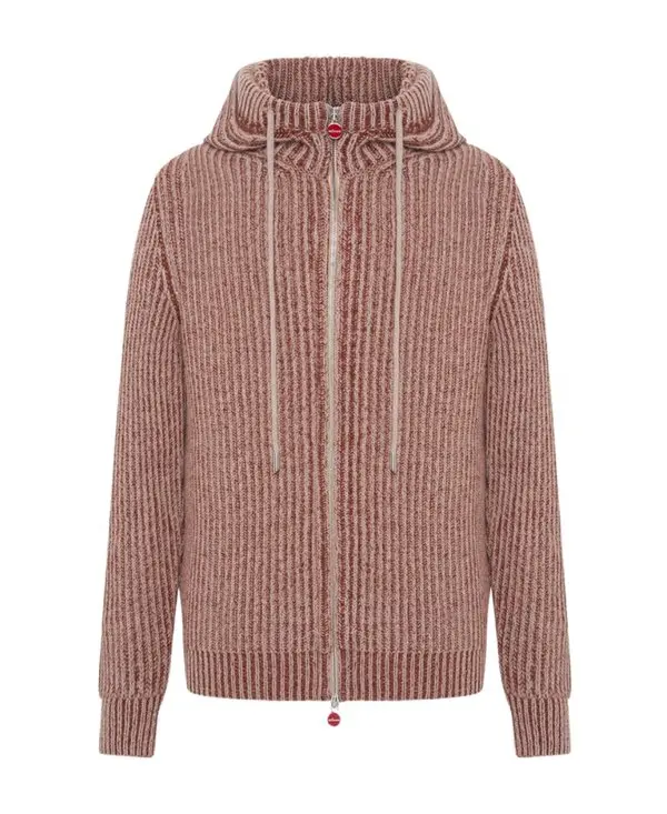 Kiton Cashmere Knitted Cardigan With Hood - Brown