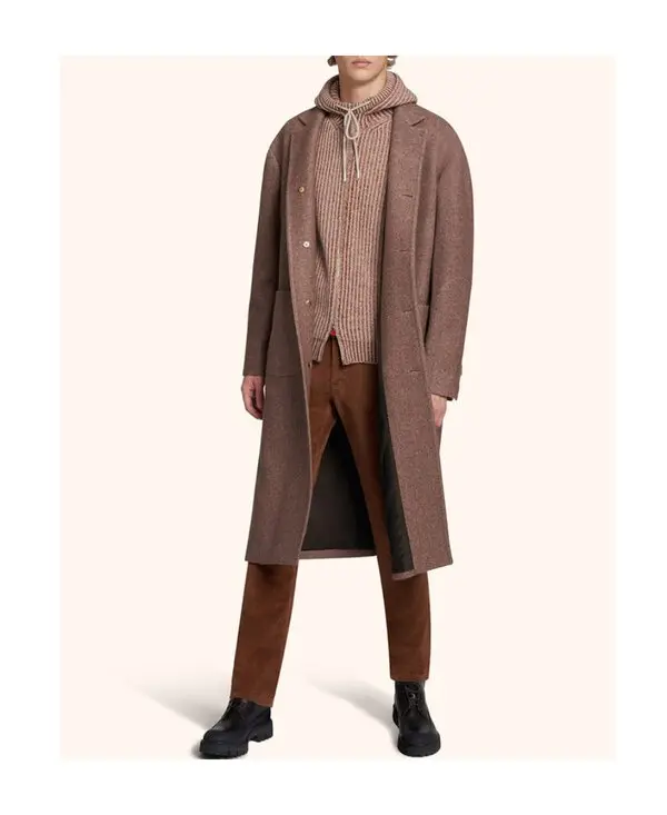 Kiton Cashmere Knitted Cardigan With Hood - Brown