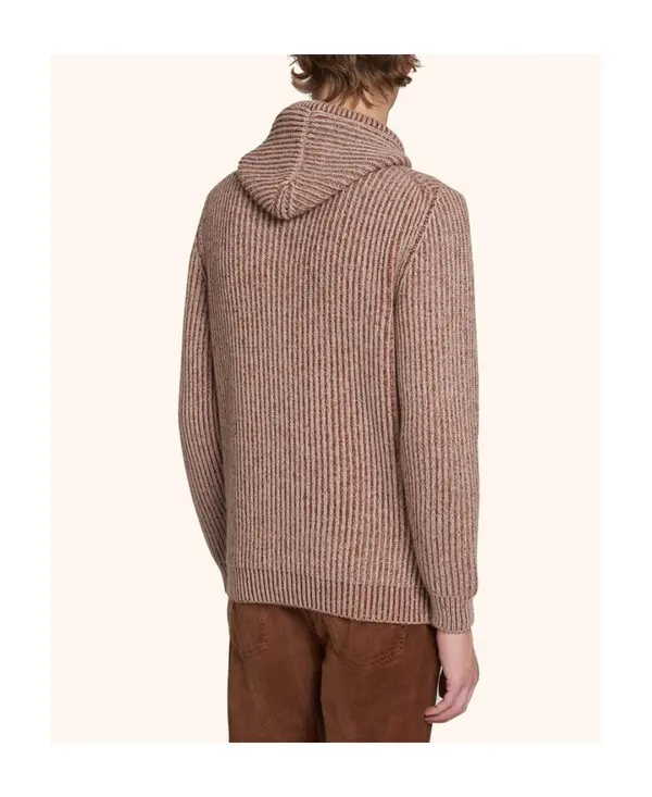 Kiton Cashmere Knitted Cardigan With Hood - Brown