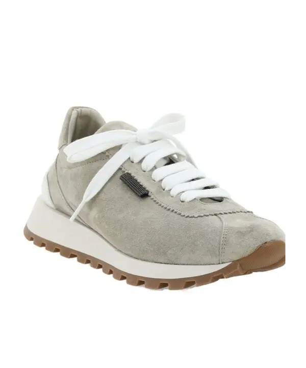 Brunello Cucinelli Round Toe Lace-up Trainers