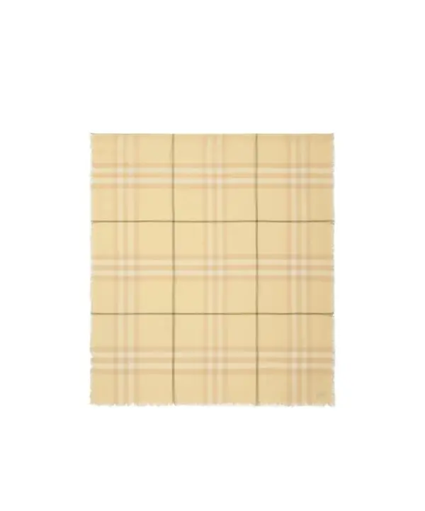 Burberry Wide Check Scarf - Buff