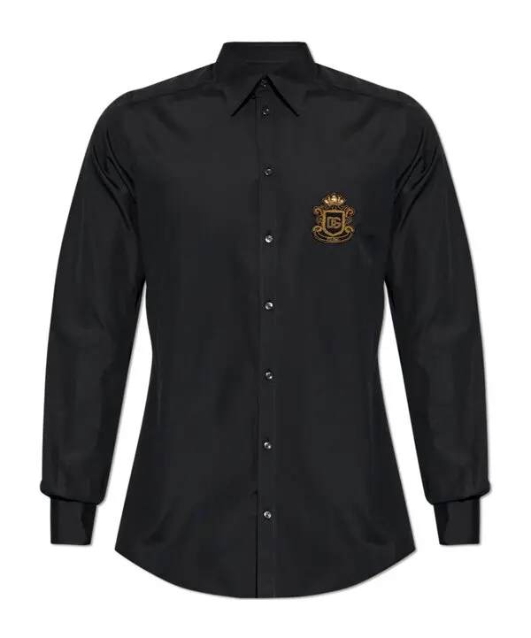 Dolce & Gabbana Dolce Gabbana Martini Heraldic Patch Shirt - Black