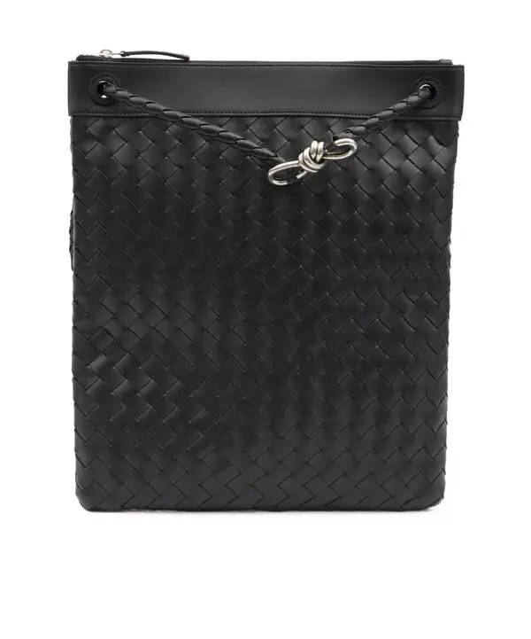 Bottega Veneta Small Woven Shoulder Bag - Black