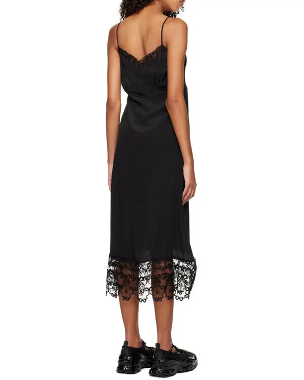 Simone Rocha Lace Trim V-neck Midi Dress