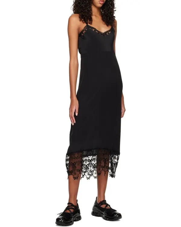 Simone Rocha Lace Trim V-neck Midi Dress