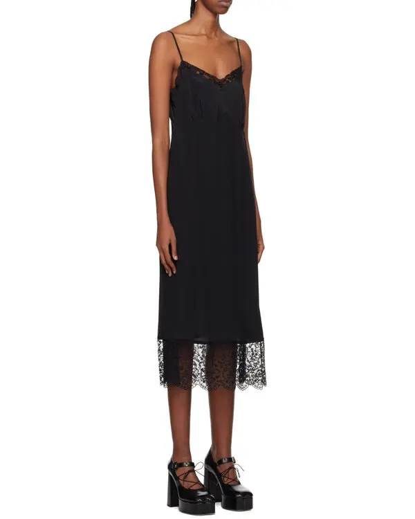Simone Rocha Lace Trim V-neck Midi Dress