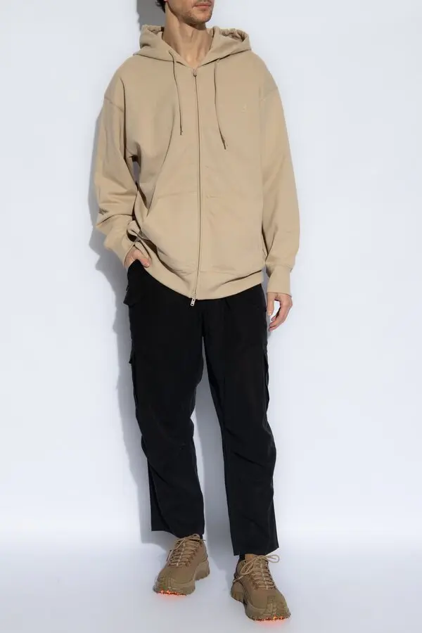 Y3 Logo Embroidered Zip Hoodie