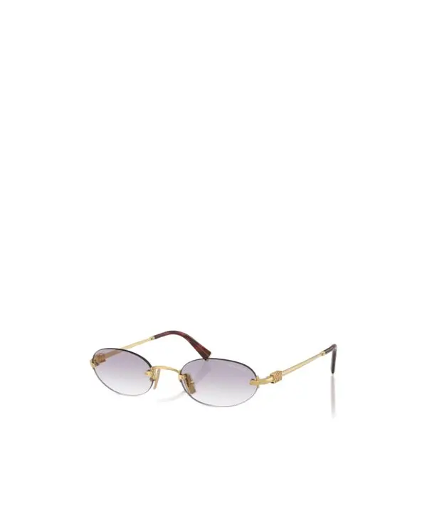 Miu Miu Oval Frame Sunglasses - Gold