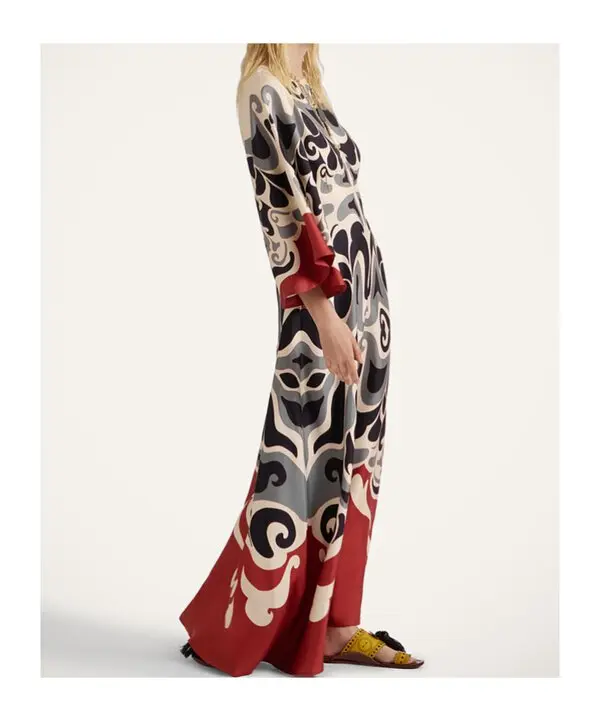 La DoubleJ Bell Sleeve Printed Maxi Dress