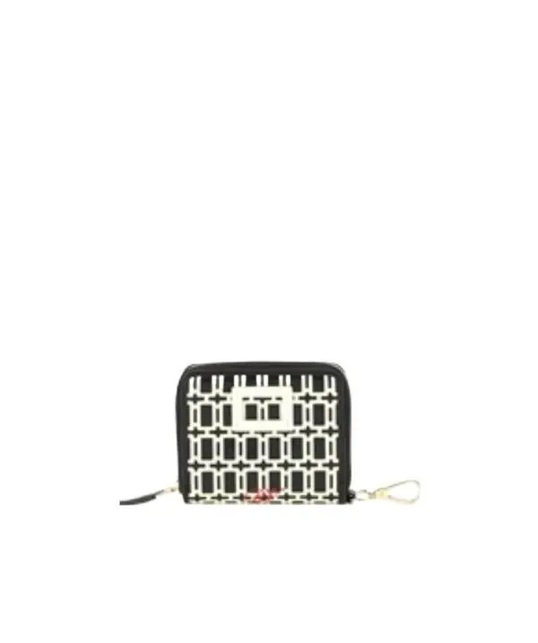 ROGER VIVIER Logo Pattern Zipper Wallet - Black