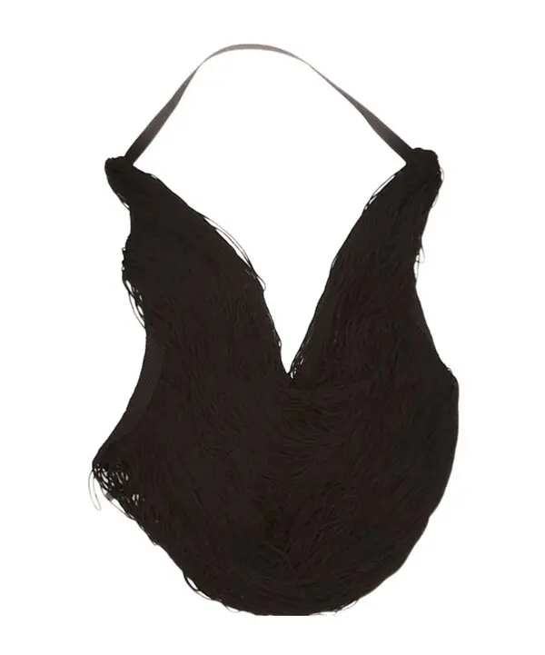 Attico Halterneck Multi-strings Cropped Top - Black