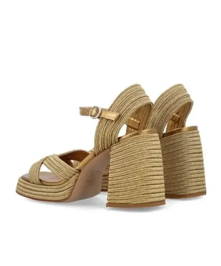 CastaÑer Valle Woven Metallic Slingback Sandals - Nude