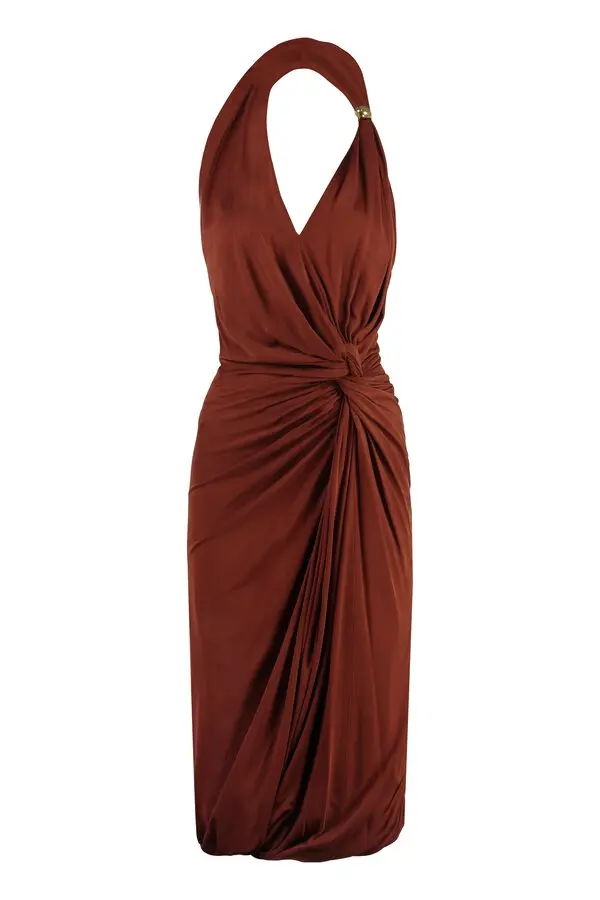 Bottega Veneta Drop Detailed Midi Dress - Brown