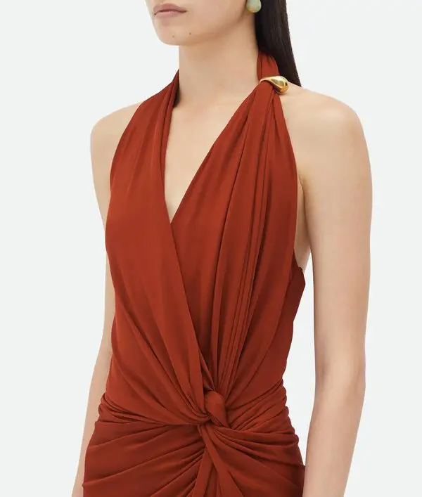 Bottega Veneta Drop Detailed Midi Dress