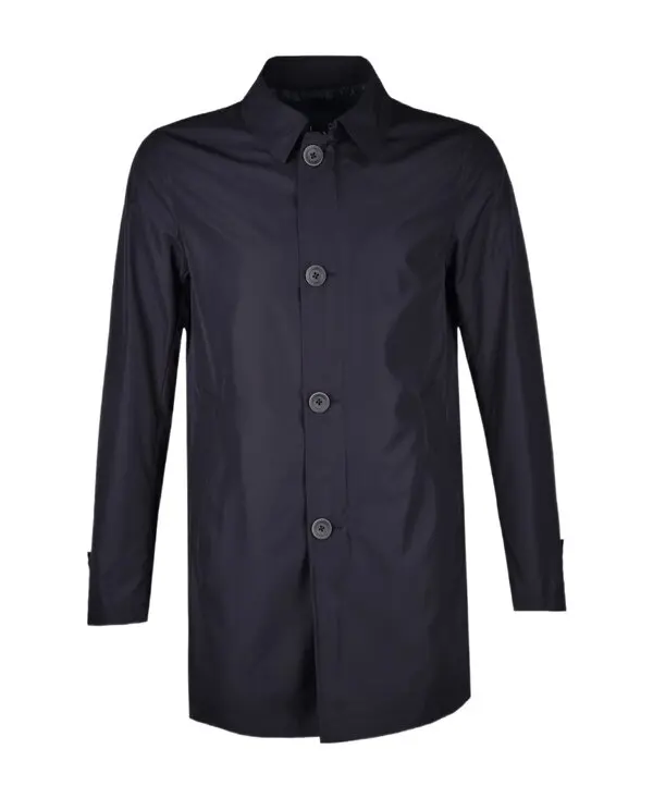 Herno Single-breasted Buttoned Shirt Coat - Black