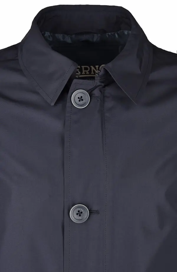 Herno Single-breasted Buttoned Shirt Coat - Black