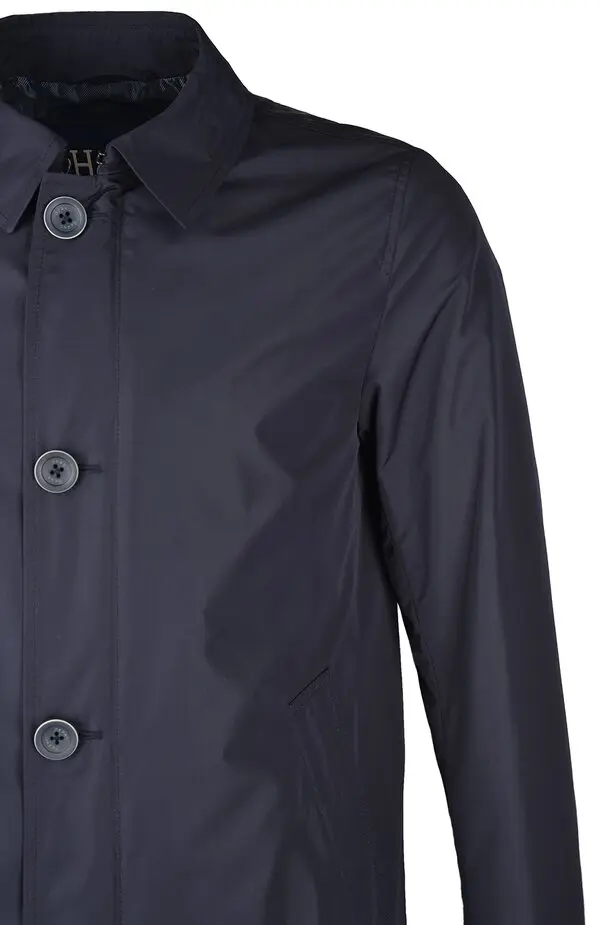 Herno Single-breasted Buttoned Shirt Coat - Black