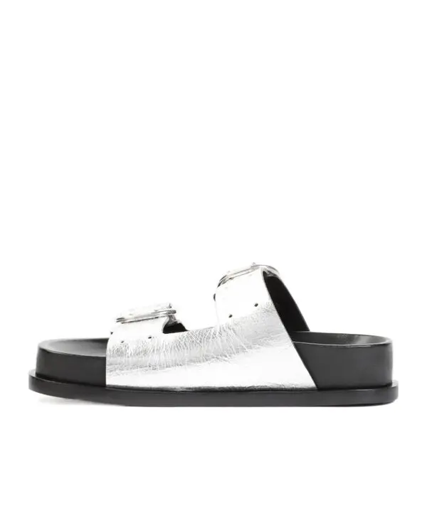 JIL SANDER Double Buckled Slip-on Sandals - Gray