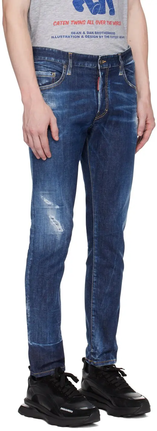 Dsquared2 Slim Fit Distressed Jeans - Blue