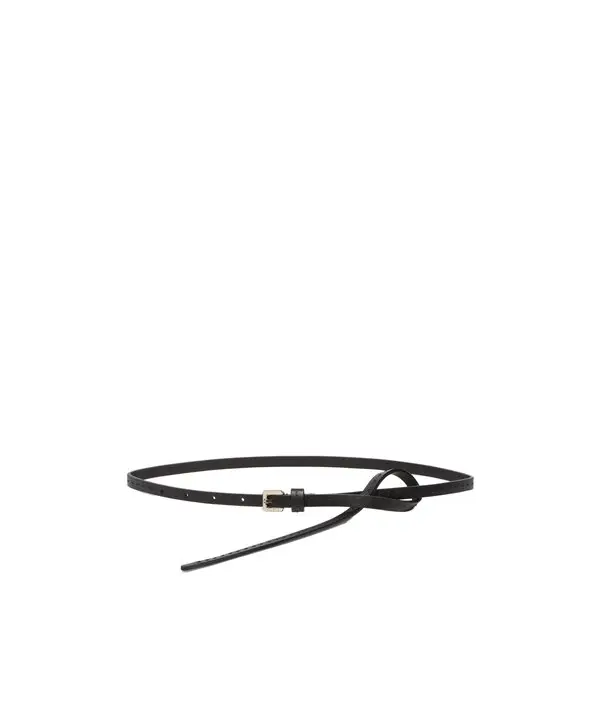 Max Mara Slim Leather Belt - Black