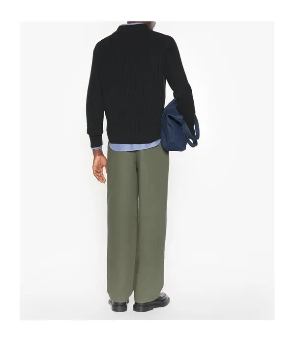 Maison Kitsuné Fox Head Ribbed Polo Jumper