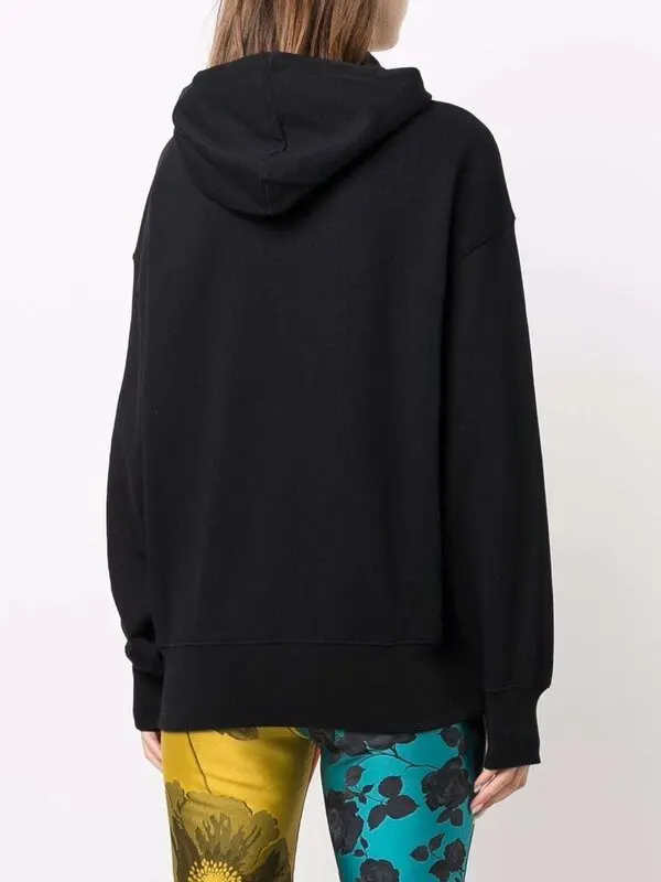 MSGM Logo Printed Drawstring Hoodie - Black