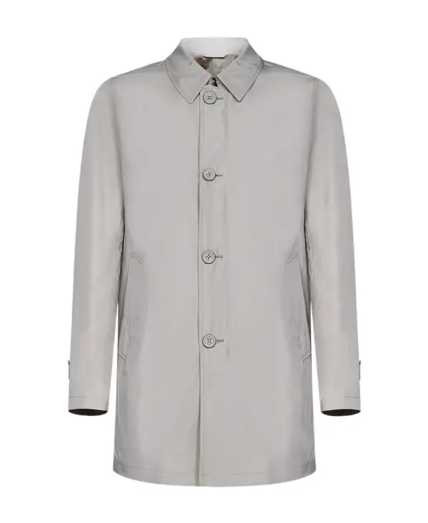 Herno Single-breasted Buttoned Shirt Coat - Gray