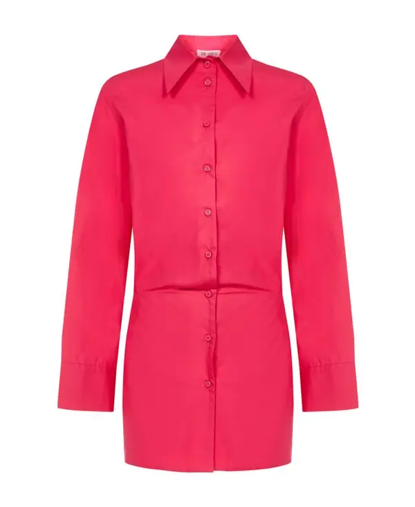 Attico Wide-sleeve Shirt Dress - Pink