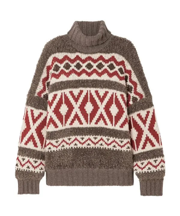 Brunello Cucinelli Turtleneck Sweater With Jacquard Pattern