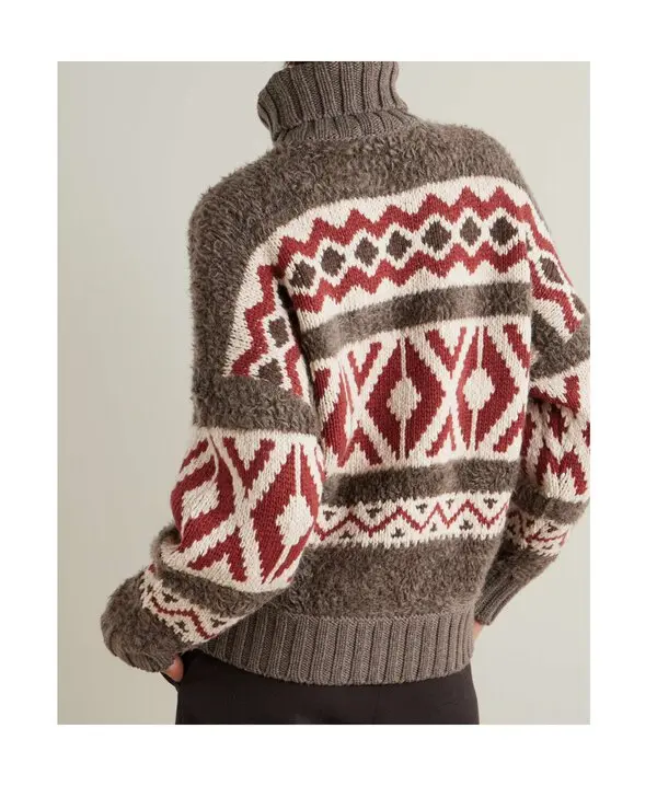 Brunello Cucinelli Turtleneck Sweater With Jacquard Pattern
