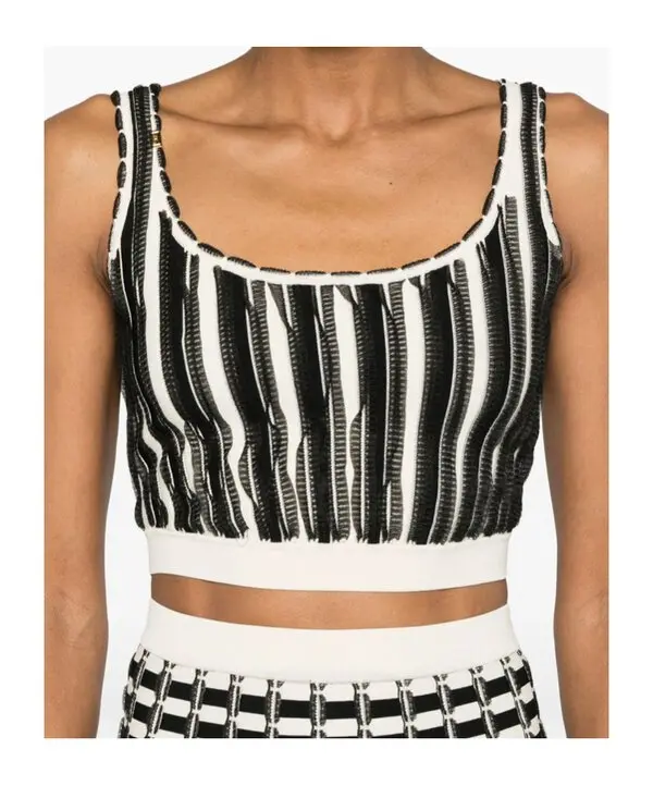 Elisabetta Franchi Cropped Ruffled Top