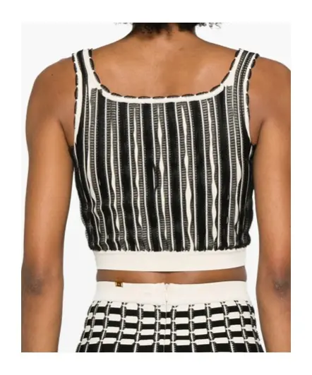Elisabetta Franchi Cropped Ruffled Top
