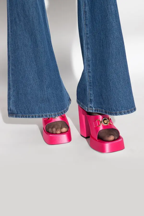 Versace Medusa Embellished Platform High Heel Sandals
