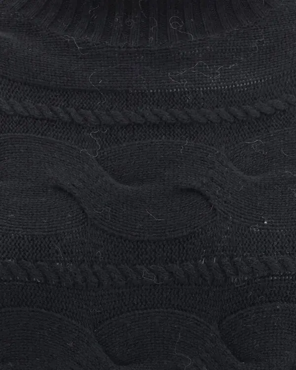 Max Mara Cable Knit Roll Neck Sweater - Black