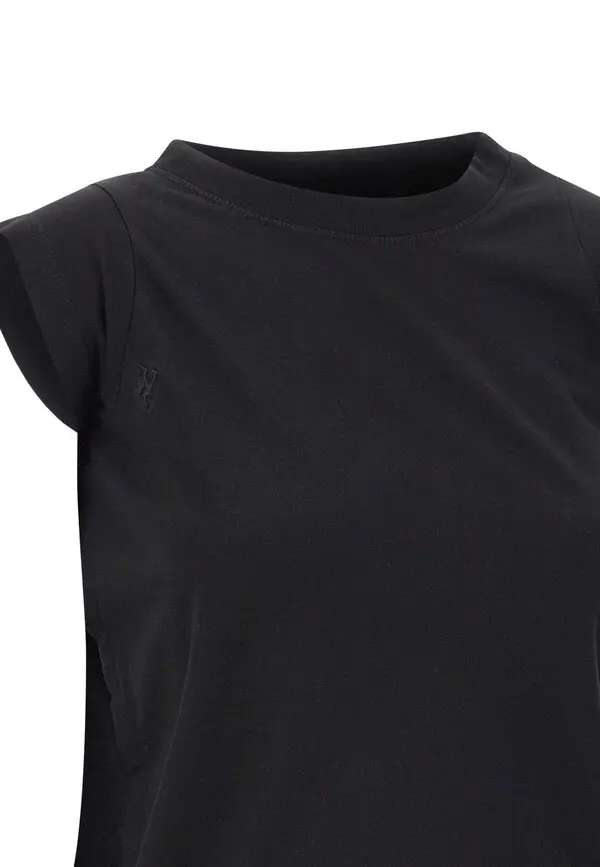 COURREGES Crew Neck T-shirt With Slit Hem