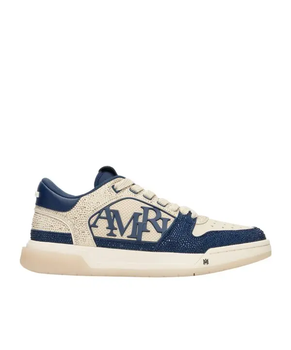 Amiri Embellished Lace-up Low-top Sneakers - Blue