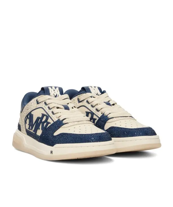Amiri Embellished Lace-up Low-top Sneakers - Blue