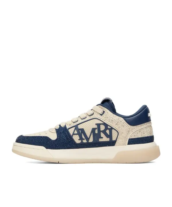 Amiri Embellished Lace-up Low-top Sneakers - Blue