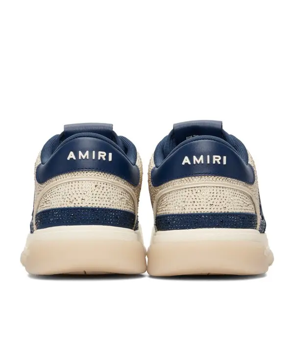 Amiri Embellished Lace-up Low-top Sneakers - Blue
