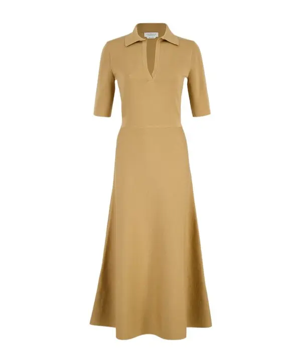 Gabriela Hearst Short Sleeves Maxi Dress - Light Brown