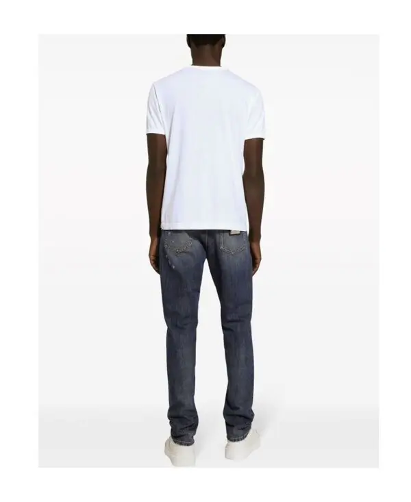 Dolce & Gabbana Straight Leg Distressed Jeans - Black
