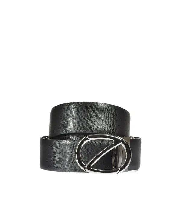 Zegna Logo Belt - Black