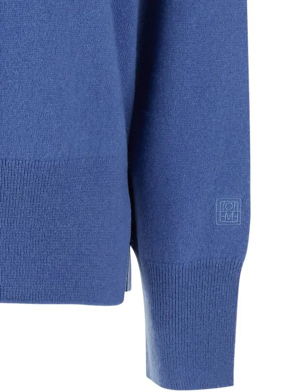 TOTEME Dropped Shoulder Cashmere Sweater - Blue