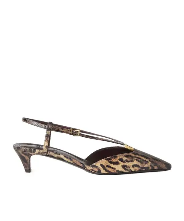 Fendi 40mm Animal-print Slingback Pumps - Multicolour