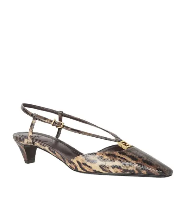 Fendi 40mm Animal-print Slingback Pumps - Multicolour