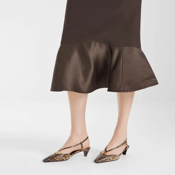 Fendi 40mm Animal-print Slingback Pumps - Multicolour