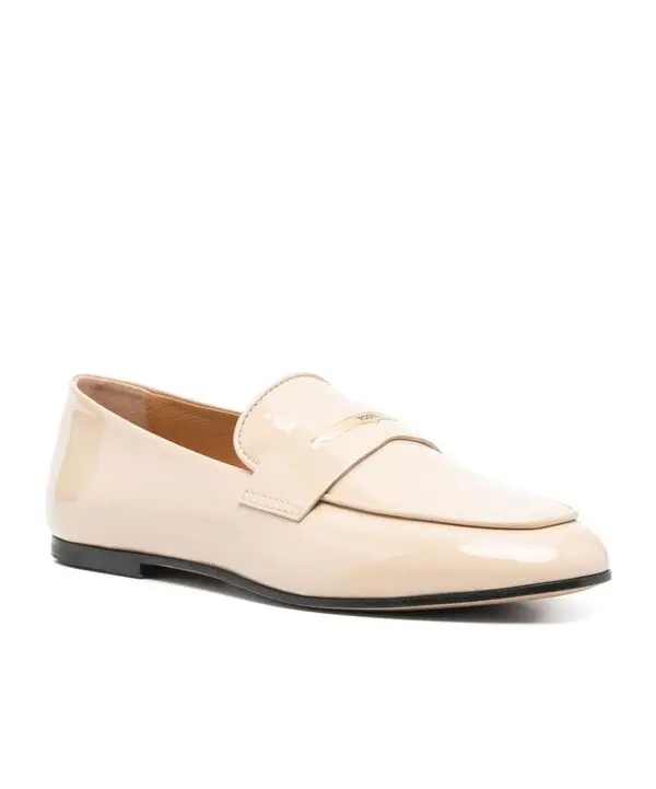 TOD'S Round Toe Loafers With Letter Detailing