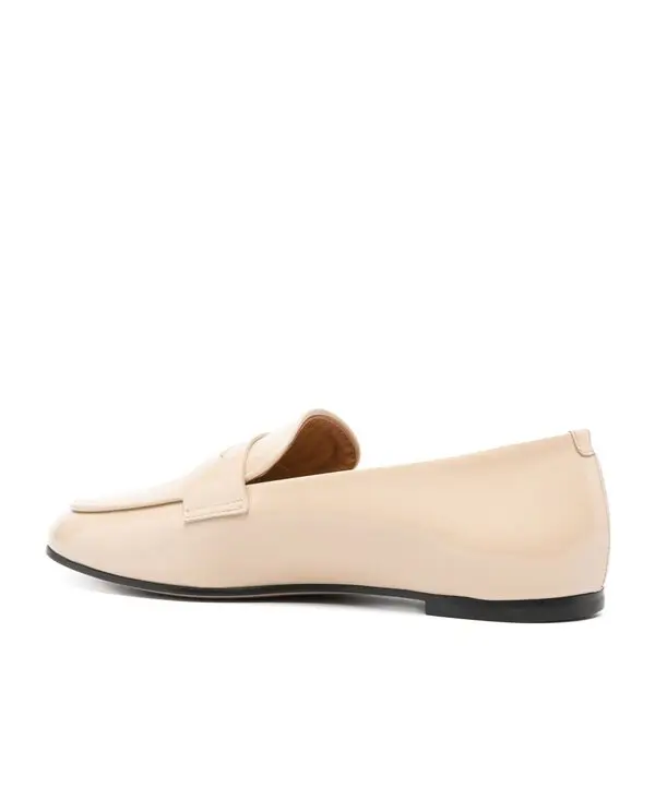 TOD'S Round Toe Loafers With Letter Detailing