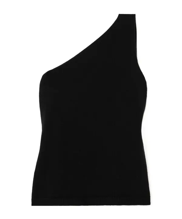 RÓHE One-shoulder Top With Draped Openwork Back - Black